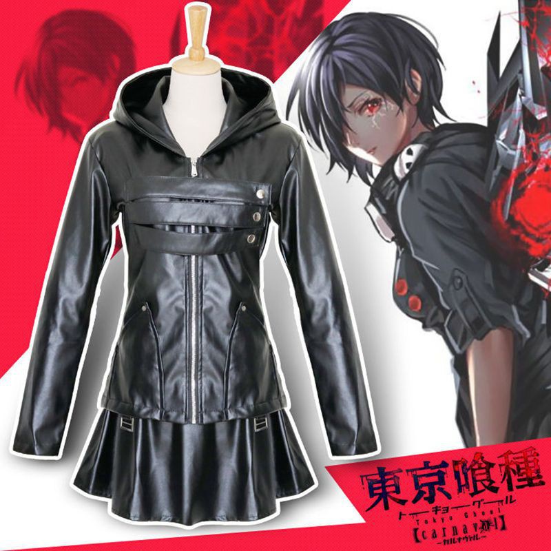 Tokyo Ghoul Touka Kirishima PU Clothing Uniforms Skirt Cosplay Costume ...