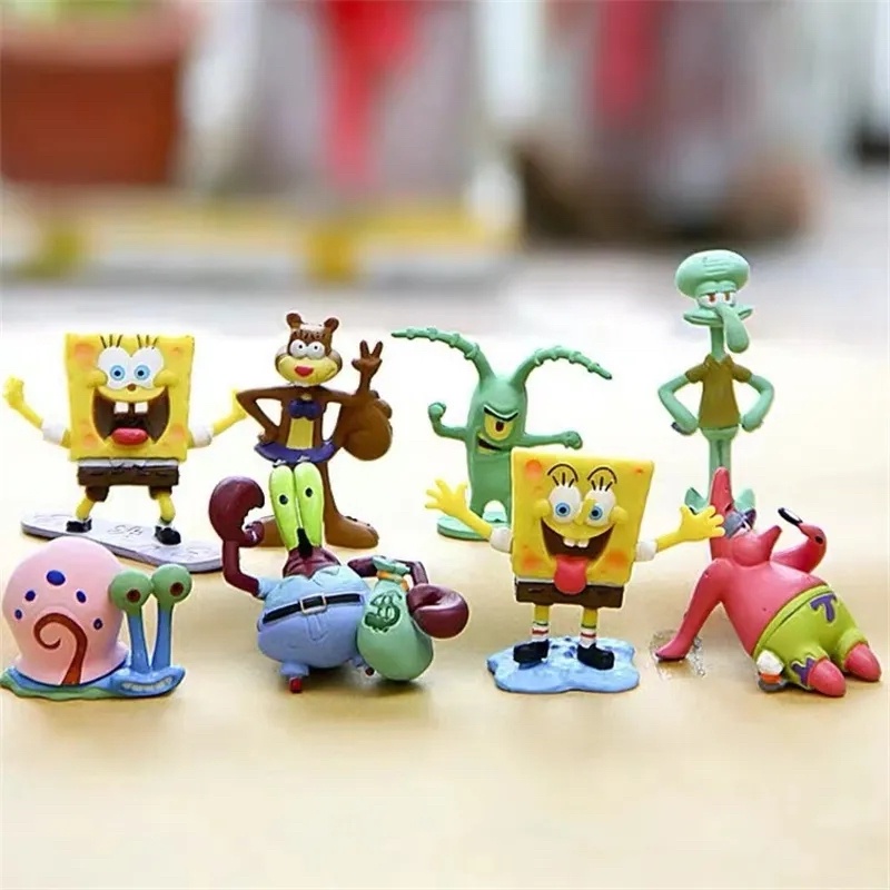 Cartoon SpongeBob SquarePants Figurines Bob Crab Boss Patrick Star PVC ...