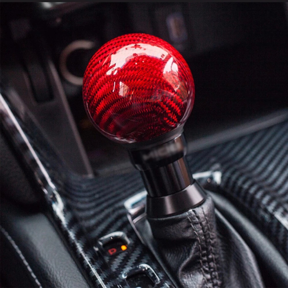 Carbon Fiber Racing Universal Real Manual Gear Shift Knob Stick Shifter ...