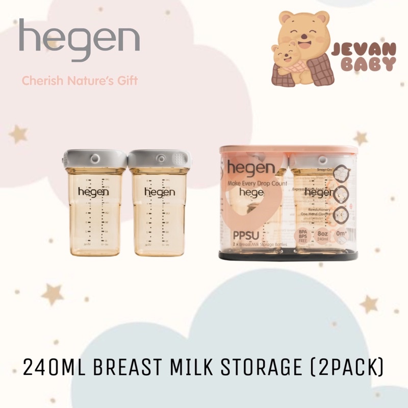 Hegen PCTO 240ml/8oz Breast Milk Storage PPSU (2-Pack) | Shopee Malaysia