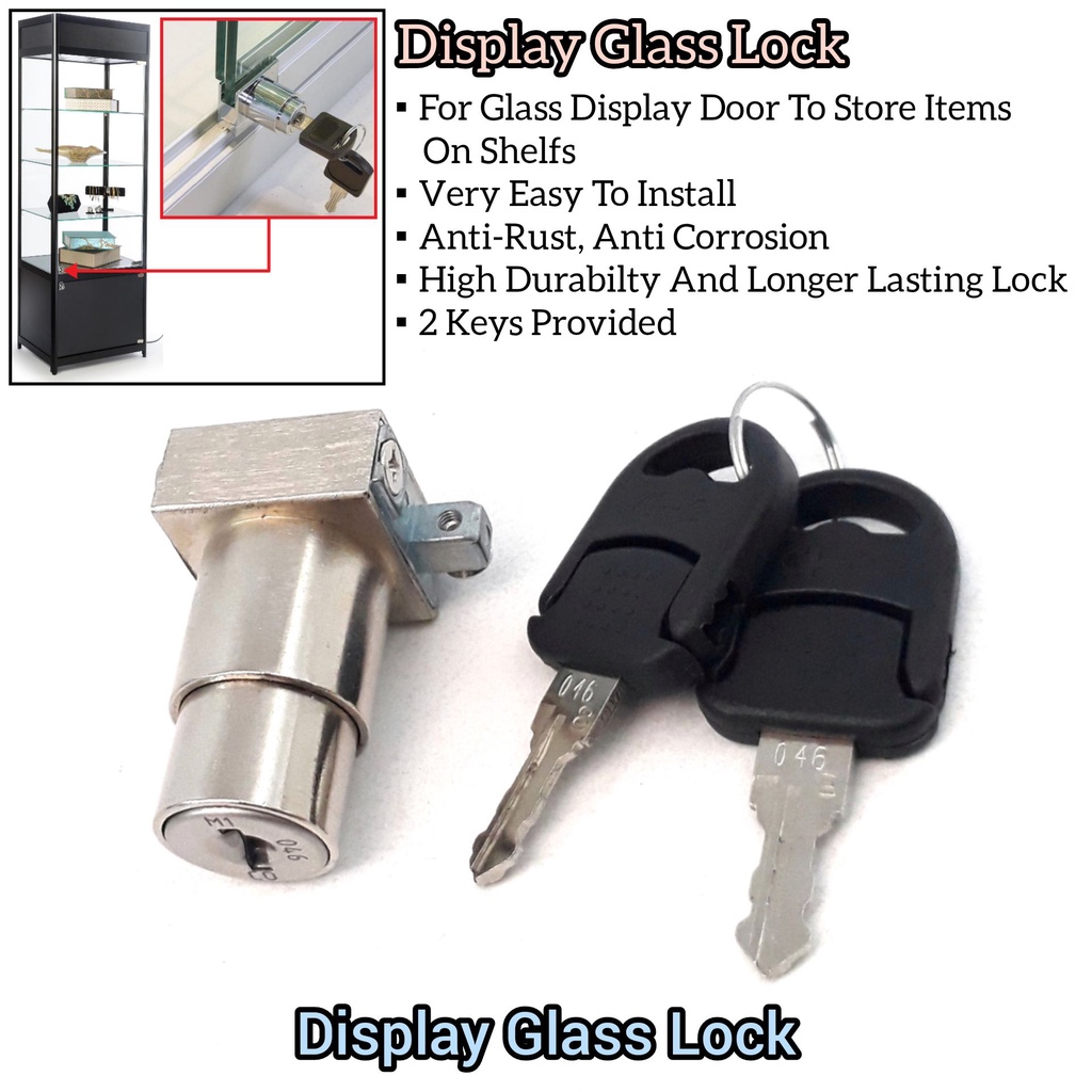 Display Glass Lock With Two Keys For Glass Door Furniture Cabinet ...