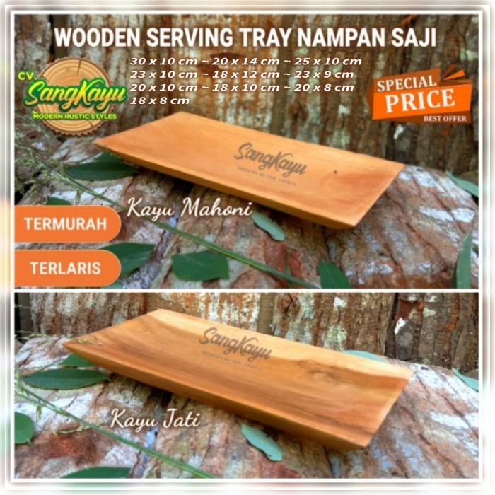 KAYU Serving plate tray 10x20 Wooden plate serving tray Wooden tray ...