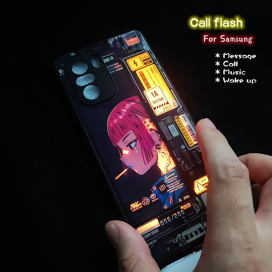 Cyberpunk Style Luminous Phone Case for Samsung S23 S22 Ultra S21 FE ...