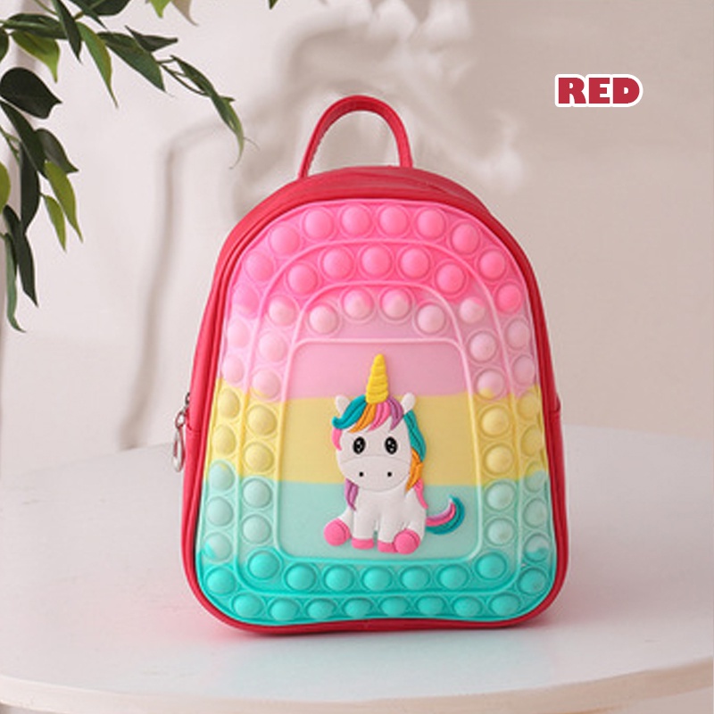 SANCY Pop It Small Backpack Fidget Toy Unicorn Peripheral Poppy Time ...