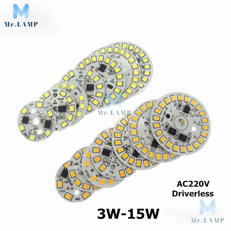 【5PCS】3W 5W 7W 9W 12W 15W AC 220v LED PCB With Integrated IC Driver ...
