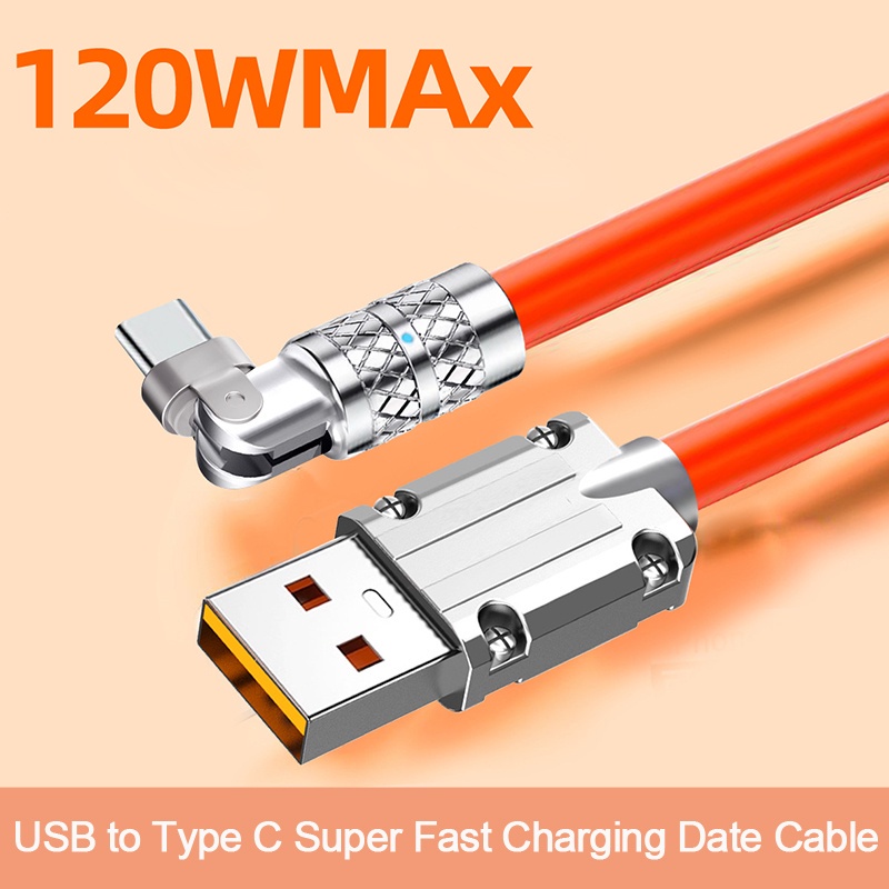 Fast Charger USB Type-C Gaming Cable 120W 6A Rotating 180 Degree ...