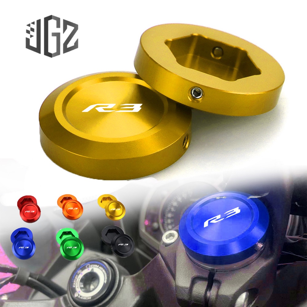 R3 Motorcycle CNC Triple Tree Stem Yoke Center Cap Front Fork Covers ...