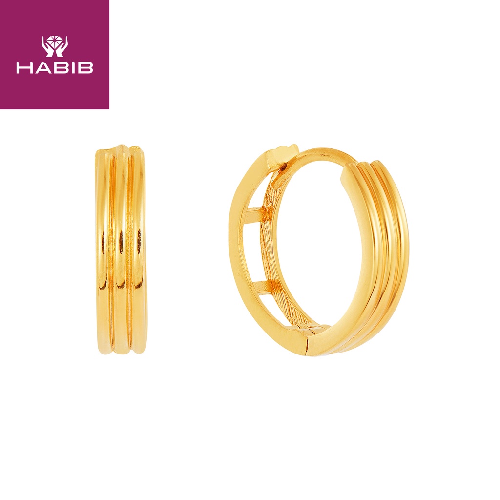 HABIB Oro Italia 916 Yellow Gold Earring GE73860323 | Shopee Malaysia