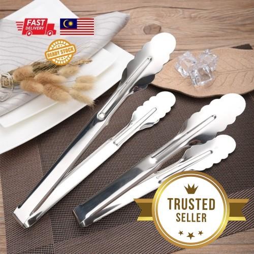 Food Tong 9 Inches Stainless Steel Kitchen BBQ Cooking Utensils ...