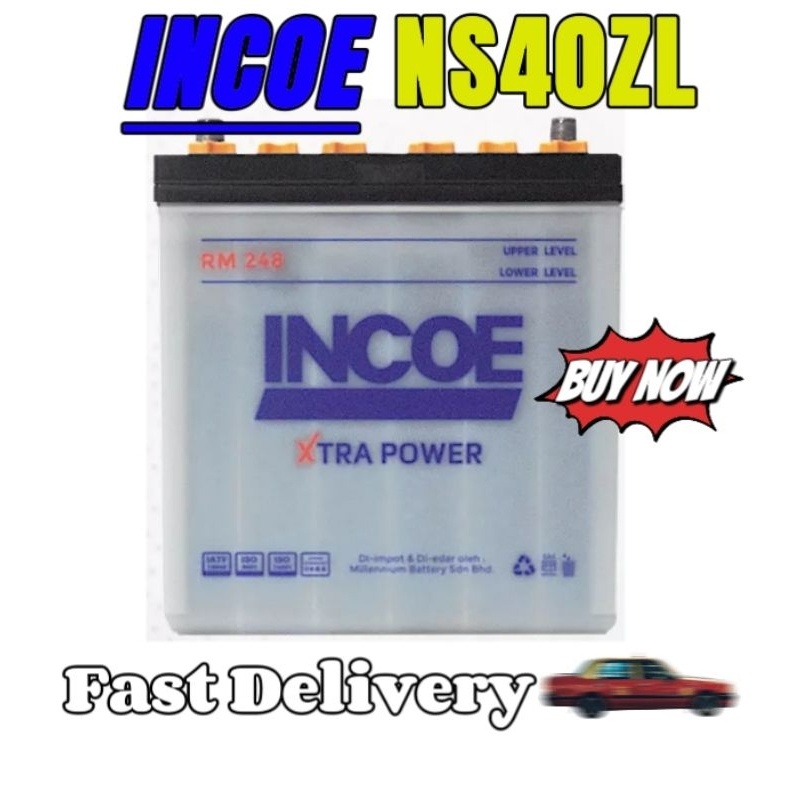 INCOE NS40ZL WATER Car Battery PERODUA Myvi Alza Kancil Viva HONDA City ...