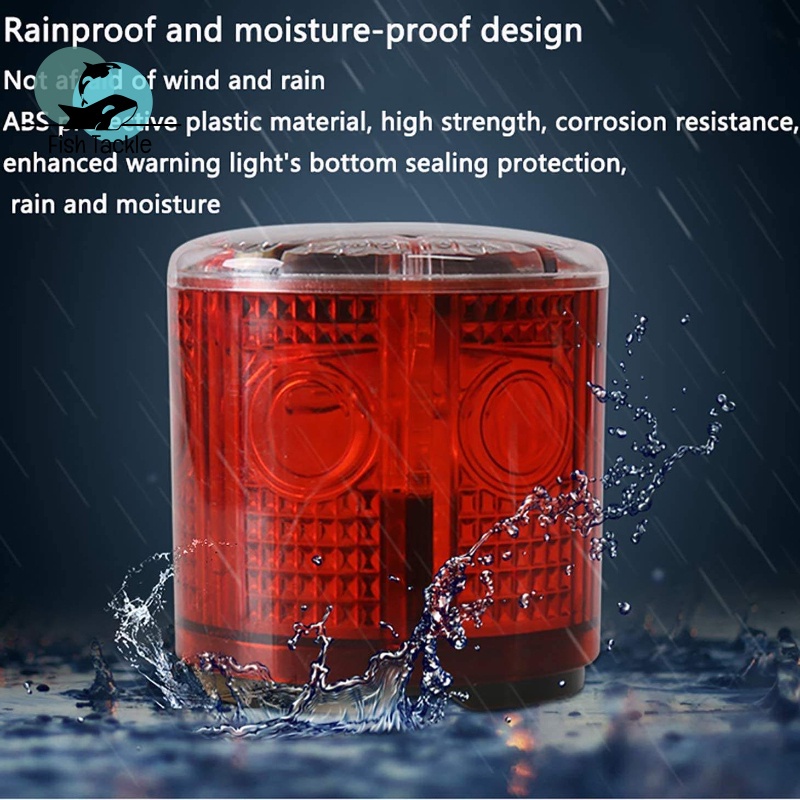 Solar Warning Light, Waterproof 6 LED Strobe Safety Warning Flashing ...