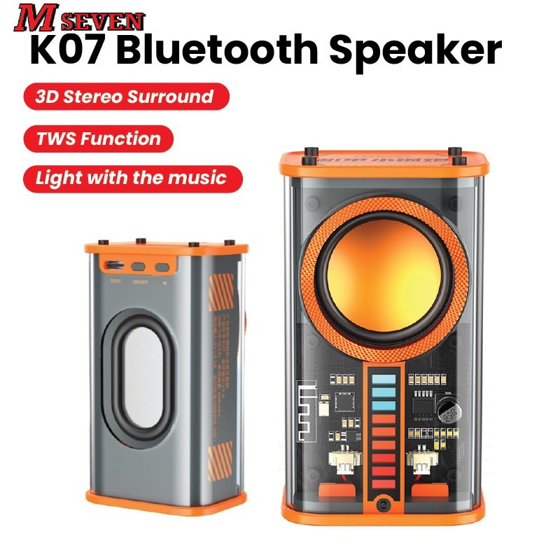 K07 Bluetooth Speaker Transparent Mech Audio TWS Two-Machine interconnection Rhythm Breathing ...