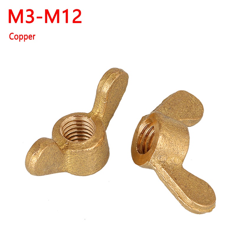 Brass Butterfly Nut Hand Tighten Wing Nuts Solid Brass Fastening Nut ...