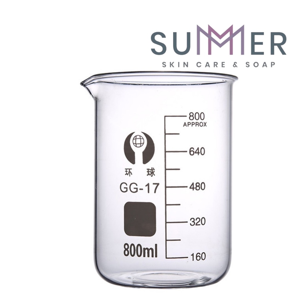 Summer Soap Glass Beaker 800mL with Spout and Graduation 玻璃烧杯 Bikar ...