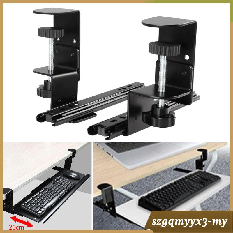 [Local delivery] Keyboard Clamp Rail Set Slides Keyboard Drawer Tray ...