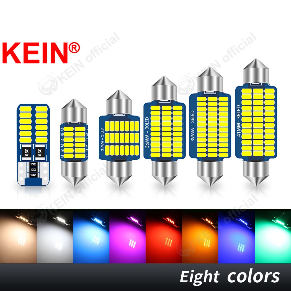 KEIN 2PCS Car Ceiling Dome Light T10 Led 31mm Festoon 28mm 36mm 39mm 41mm 194 C5W C10W C3W 3014 ...
