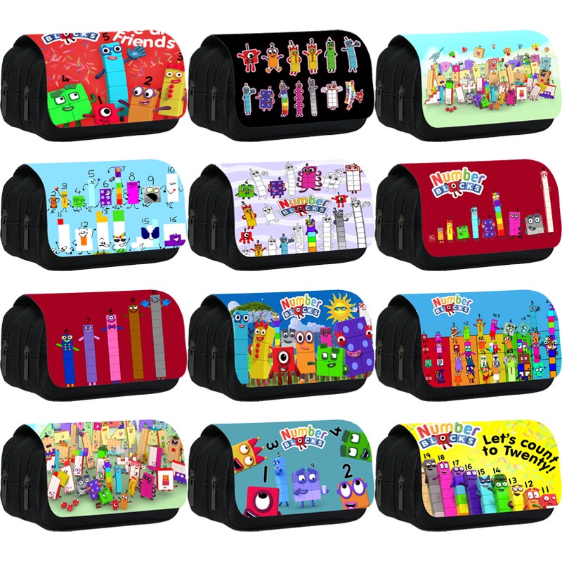 Numberblocks Game Cartoon Portable Student Canvas Zipper Pencil Case ...