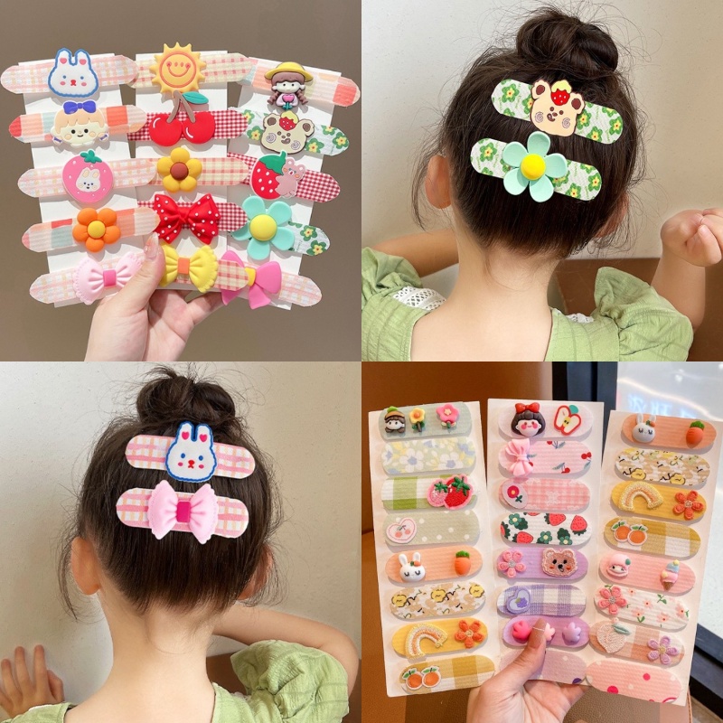 Summer Kid's Velcro Bangs Hair Stickers Girls Cute Magic Post Hair ...