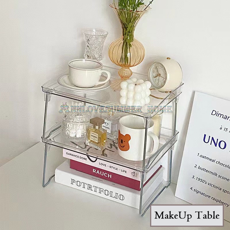 【𝗔𝗦𝗛】Muji Clear Acrylic Storage Desk Organiser Stand Display Stackable ...