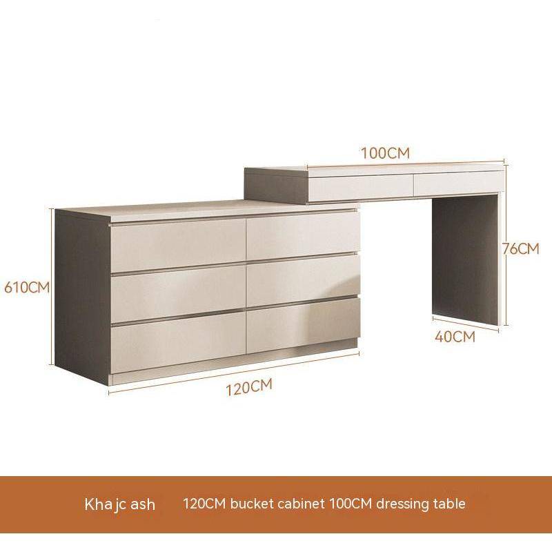 L-shaped dressing table, simple cream series dressing table drawer type ...