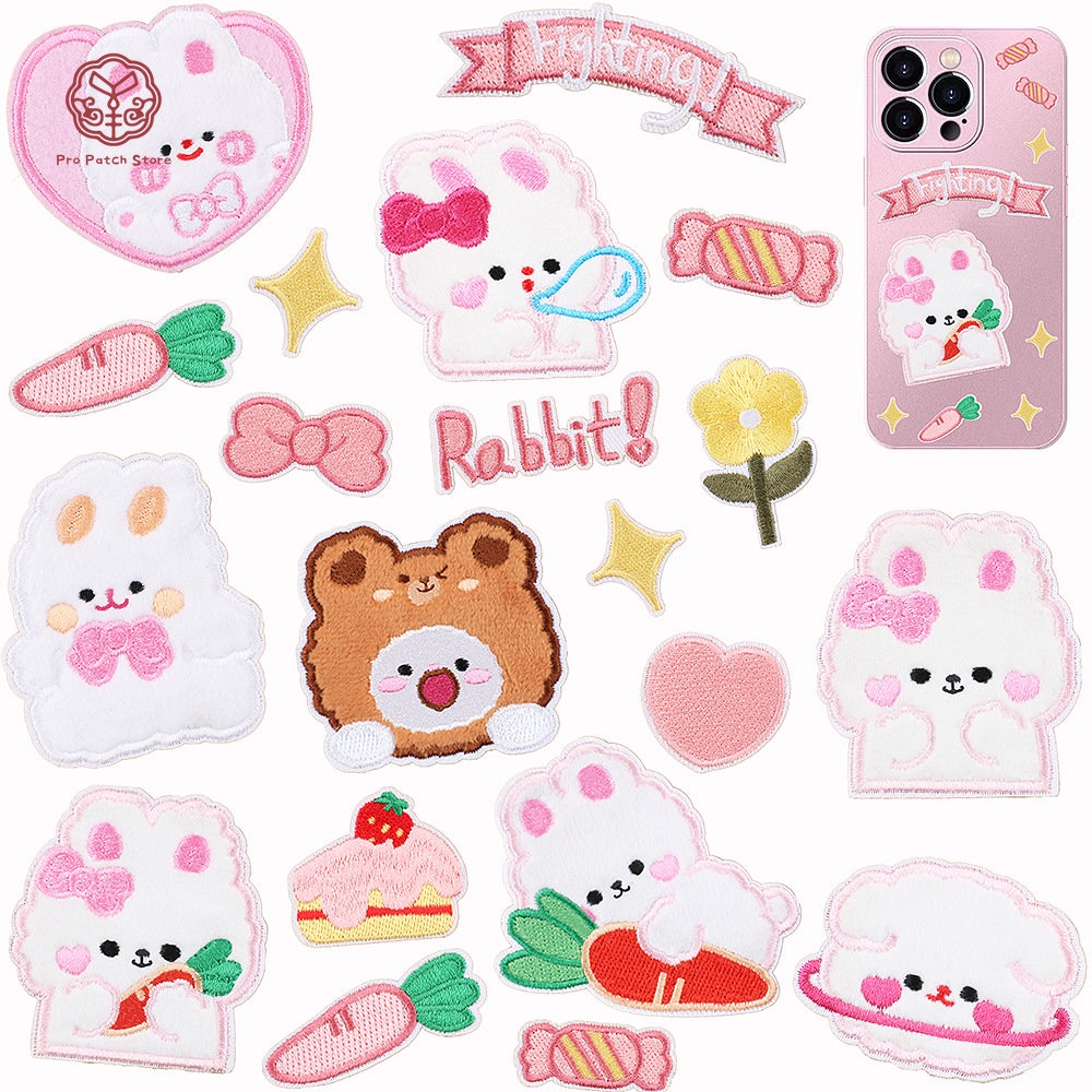 Pro Patch Store White Rabbit Carrot DIY Embroidery Patches for ...