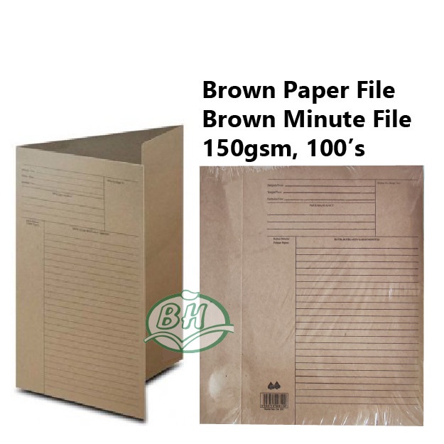 Brown Paper File 100pcs 150g, Brown Minit Fail/ Brown Minute File ...