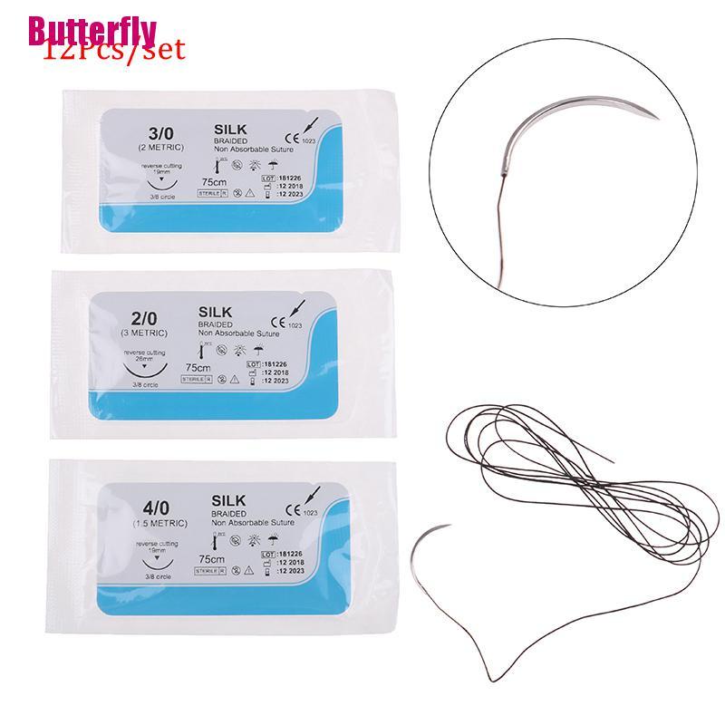 Butterfly~~12Pcs Surgical Silk Thread Suture Surgical Practice Kit ...