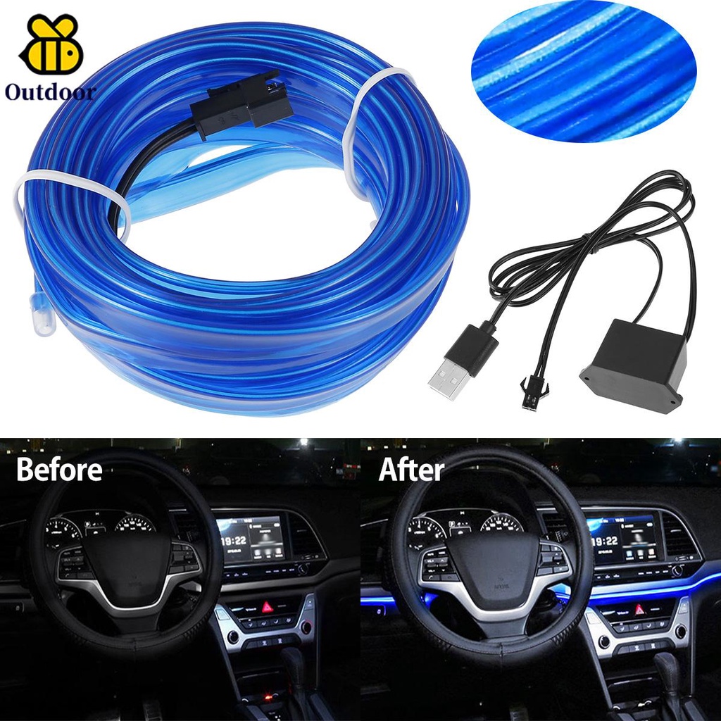 EL Wire Interior Car LED Strip Lights 16.4ft USB Powered Car LED Lights ... EL Wire Interior Car LED Strip Lights 16.4ft USB Powered Car LED Lights ...