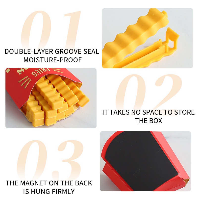12pcs set Creative French Fries Bag Sealer with Holder Fridge Magnet ...