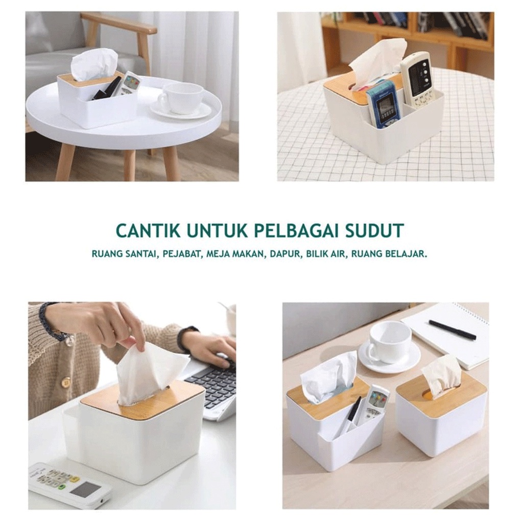 AP Kotak Tisu Berpenutup Kayu Wooden Cover Tissue Box Napkin Tissue Box ...
