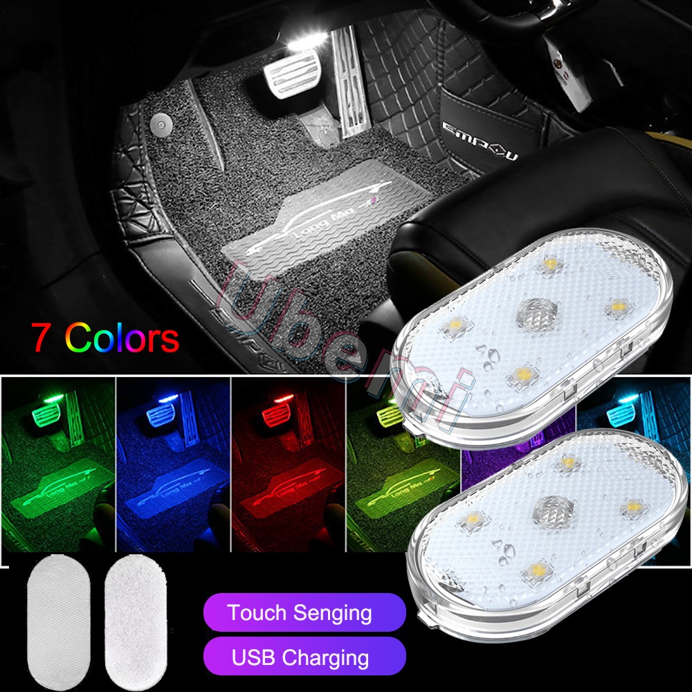 Car LED Touch Lights Wireless Interior Light Auto Roof Ceiling Reading ...