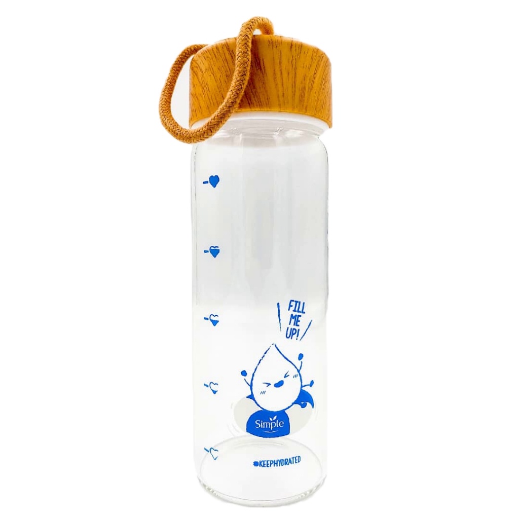 SIMPLE Stylish Heat Resistant Drinking Glass Bottle with Bamboo Lid ...
