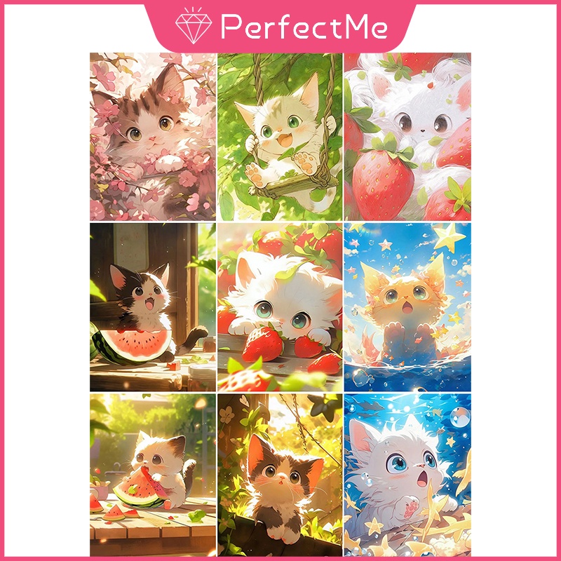 (Ready To Ship)cartoon Cat Painting - Set 1, Diamond Painting, Crystal ...