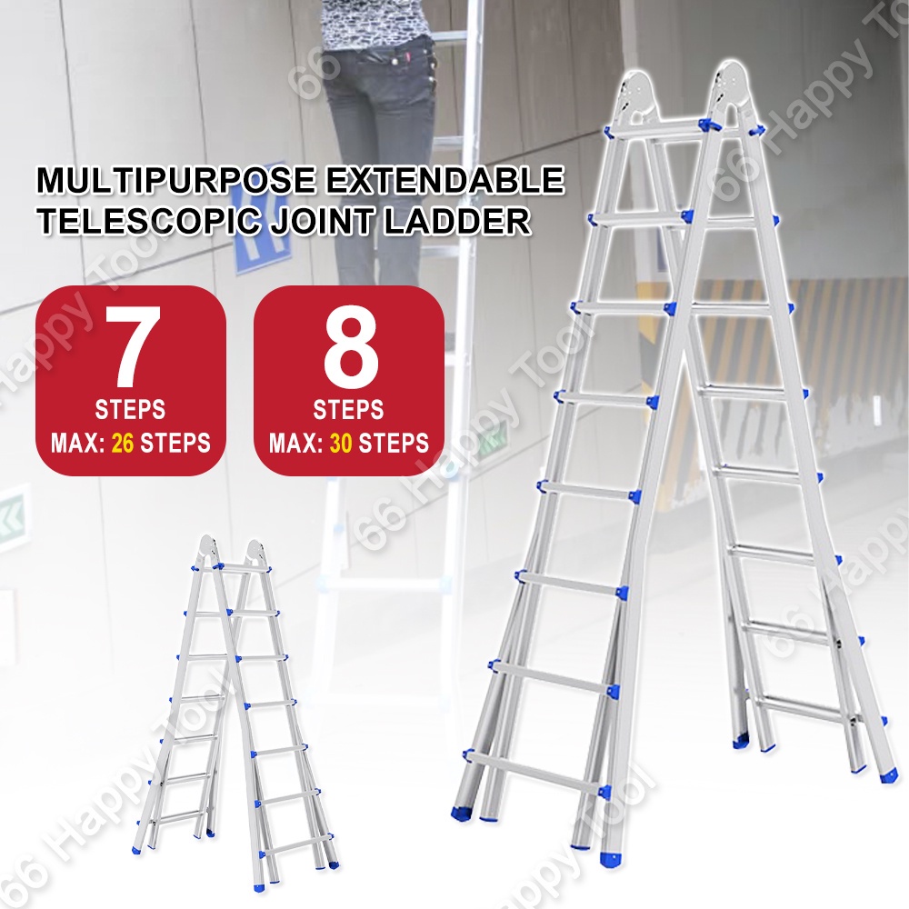 (7 / 8 Steps) Aluminium H/D Multipurpose Telescopic Ladder Folding ...