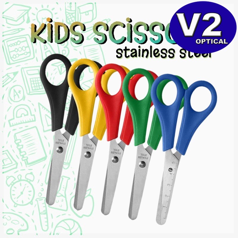 Stainless Steel Kids Art Student Scissors Round Head Cutter School ...