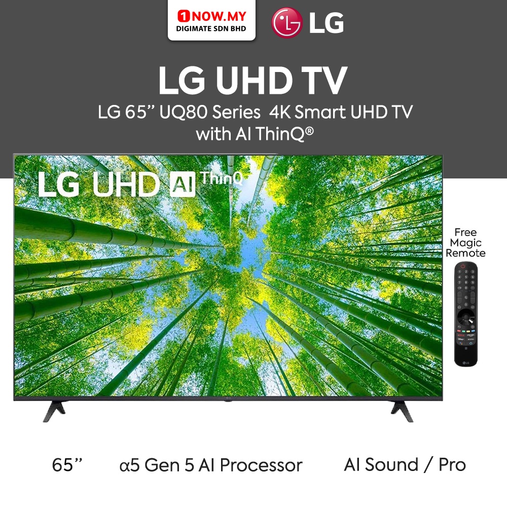 LG 65" 4K Smart UHD TV 65UQ8050PSB | UQ80 Series AI ThinQ TV Pintar ...