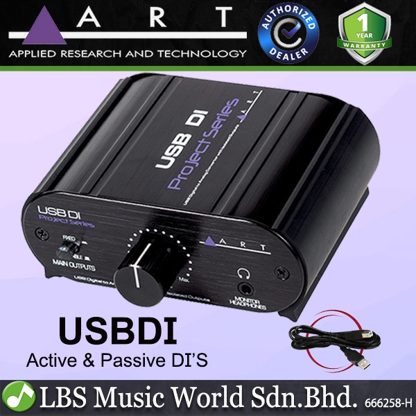 ART Pro Audio USBDI USB Direct Box to Transformer Balanced XLR Analog ...