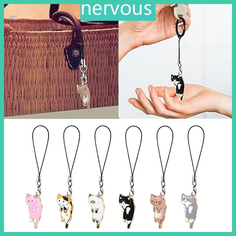 NERV Handmade Phone Chain Lovely Cat Pendant Charm Strap Cute Cellphone ...