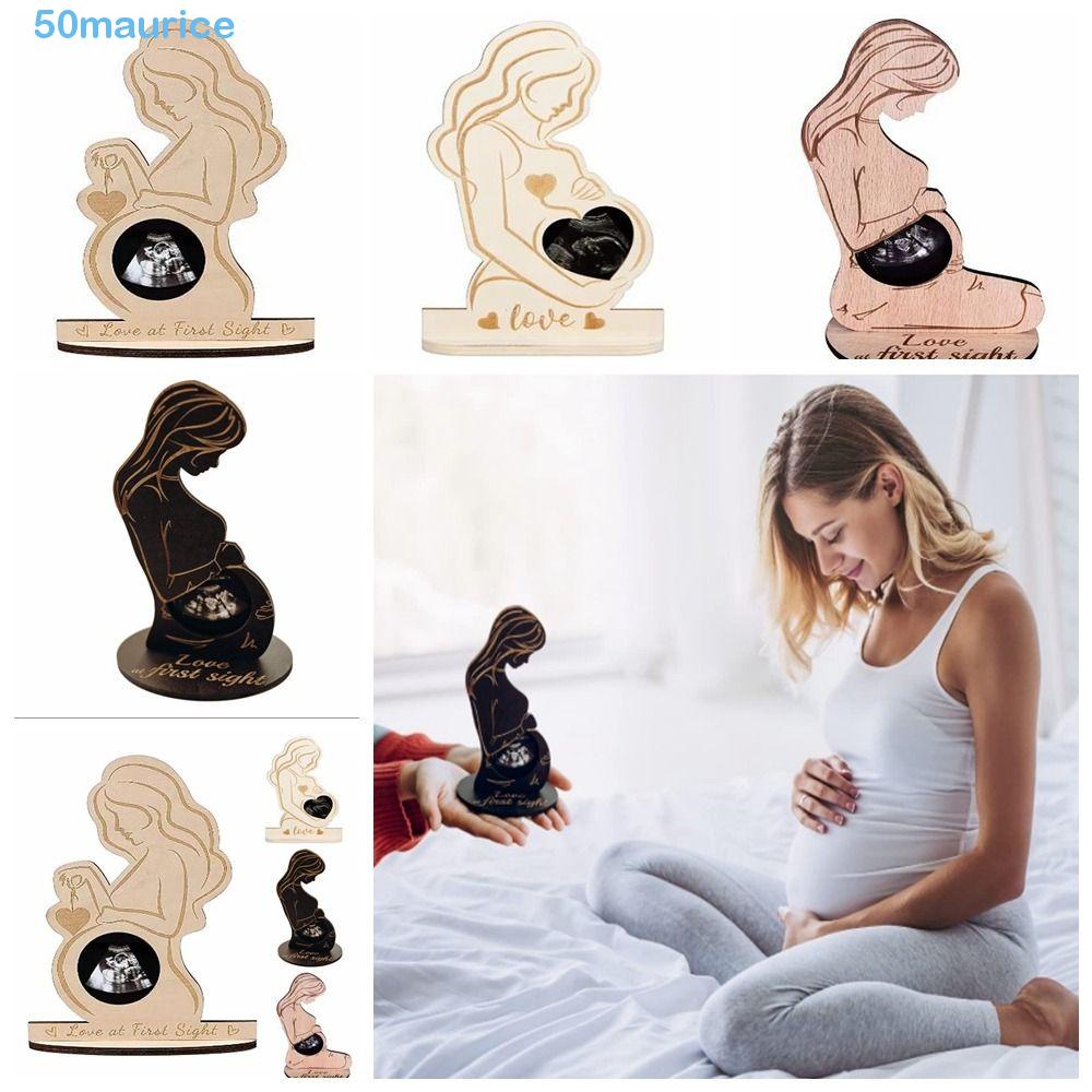 MAURICE Baby Ultrasonic Stand Sign, Wooden DIY Ultrasound Photo Frame ...