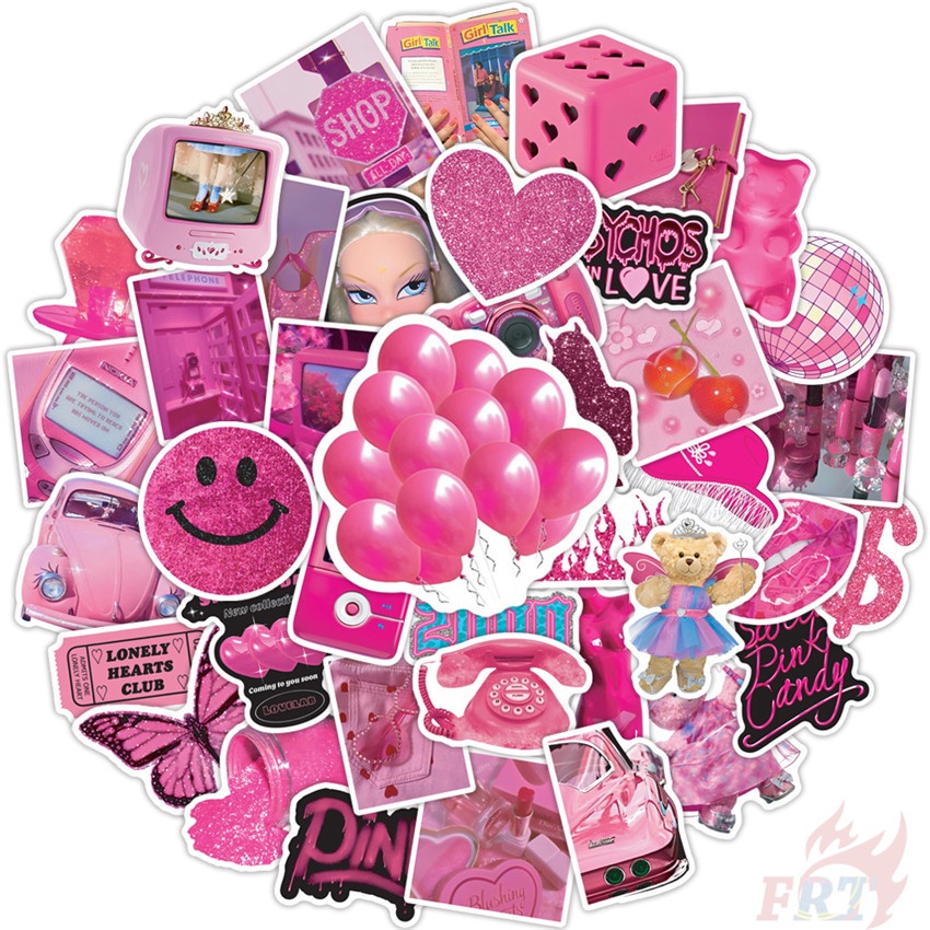50Pcs/Set Pink Barbie Styles Art Series 01 Stickers DIY Fashion ...