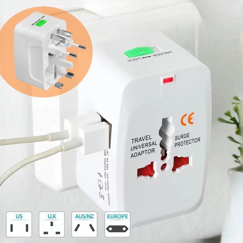 SF_ Power Socket Adapter Universal Travel Dual USB Adapter Plug Socket ...