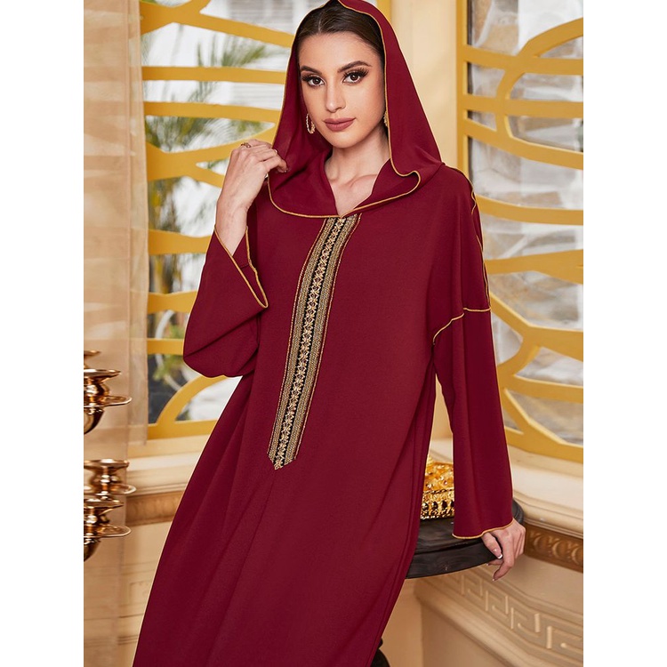 Ramadan Eid Mubarak Red Abaya Dubai Arabic Turkey Islam Muslim Long ...