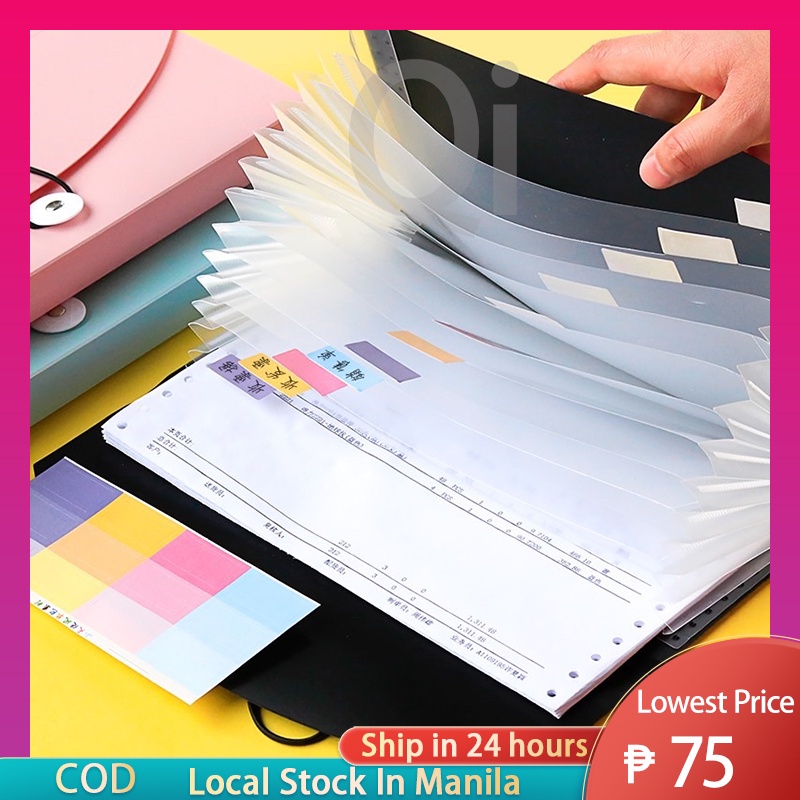 Multi-Layer Expandable Receipt File Folder 13 Compartments File ...