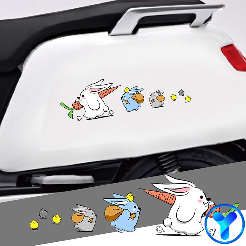 YAP 1Set Cute Cartoon Car Rabbit Carrot Sticker Rear Windshield Window ...