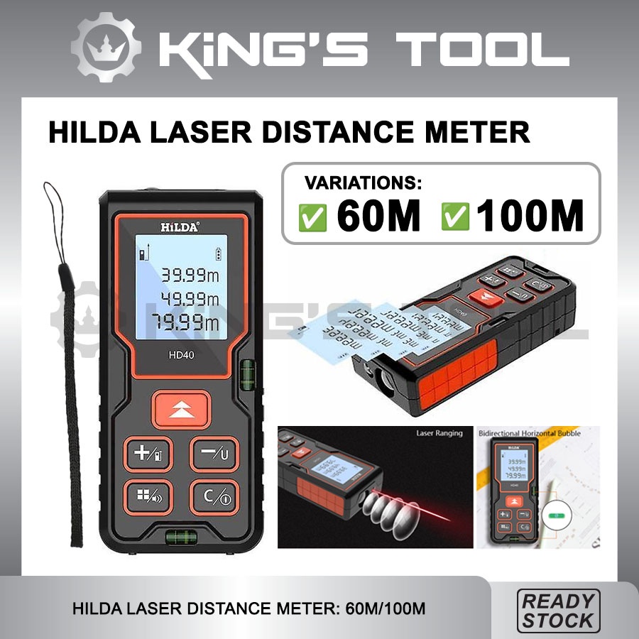 HILDA LASER METER 60M/100M LCD DISTANCE METER/ LASER RANGEFINDER/ HIGH ...