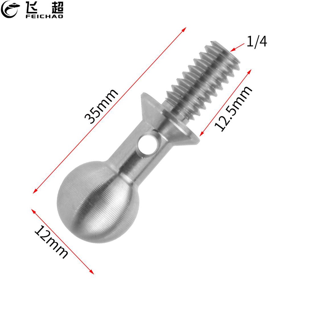 FEICHAO 12mm Ball Stud Ended Bolt Stainless Dual Head 1/4"Screw for ...