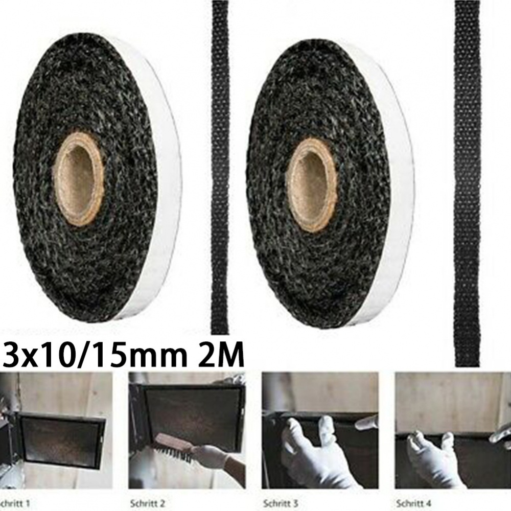 Black Flat Stove Rope Self Adhesive Fiberglass Seal Stove Fire Rope ...