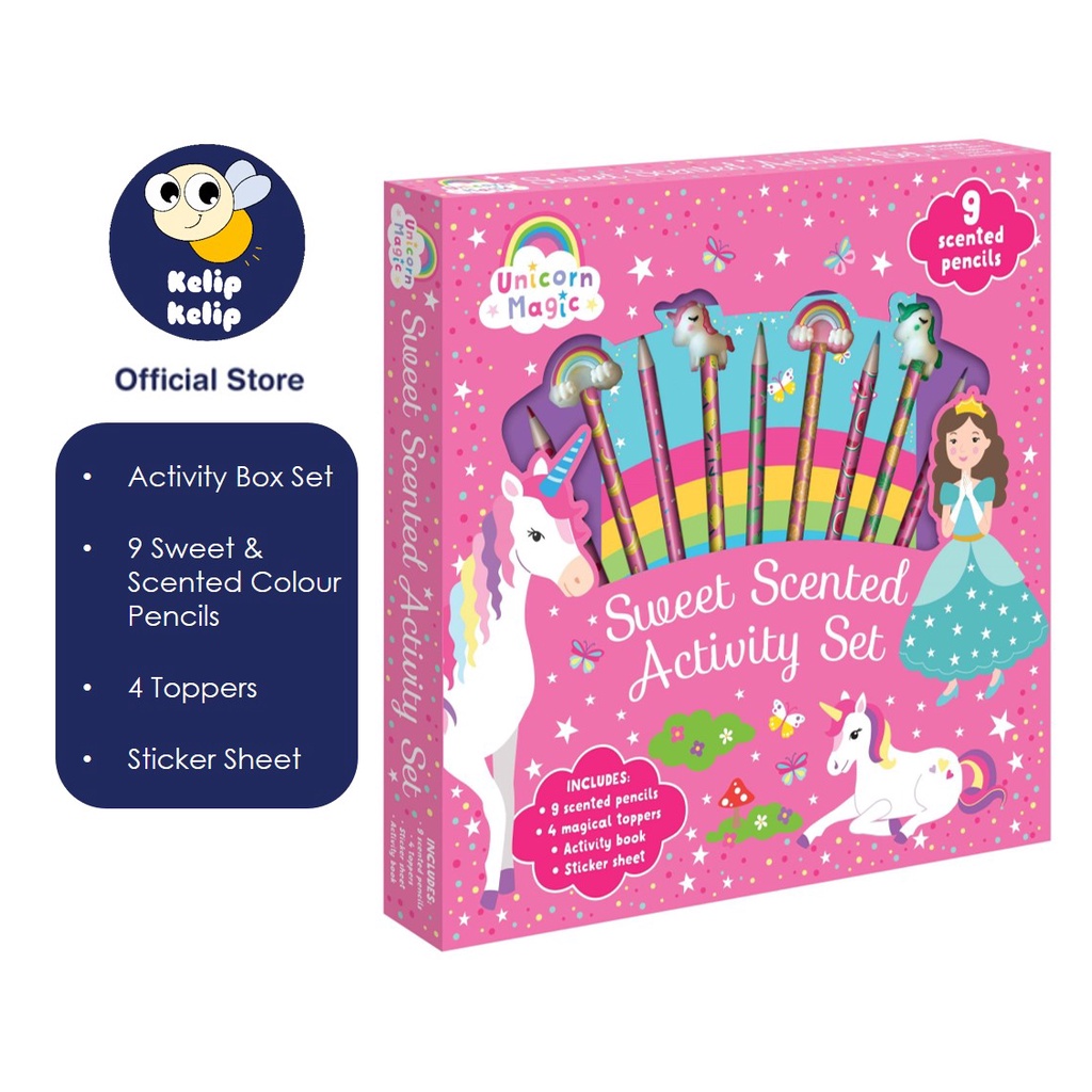Unicorn Magic Activity Book Gift Set For Kids (Boxset) with 9 Scented ...