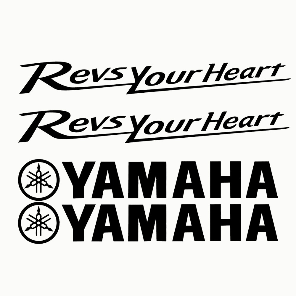 Yamaha Revs Your Heart Stickers Reflective Motorcycle Front Windshield ...