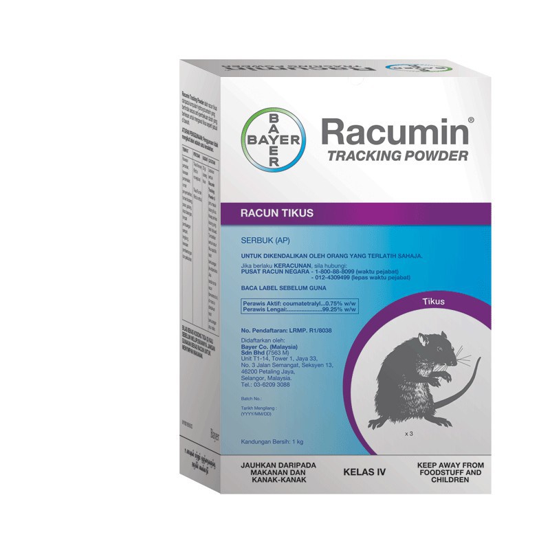 Bayer Racumin Tracking Powder Rodenticide Rat Bait Poison 1kg | Shopee ...